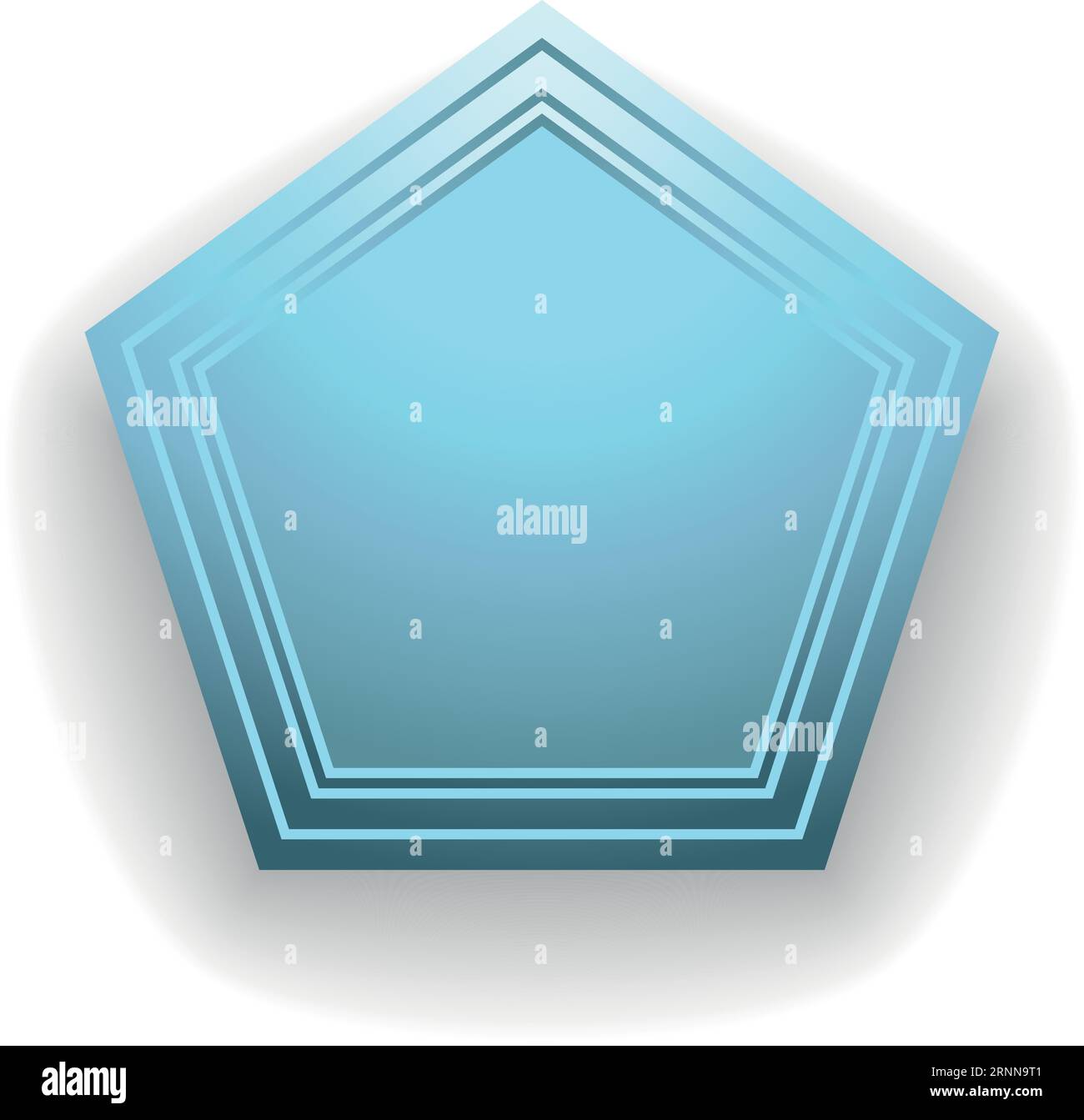 Metal pentagon badge. Shiny blue award mockup Stock Vector Image & Art ...