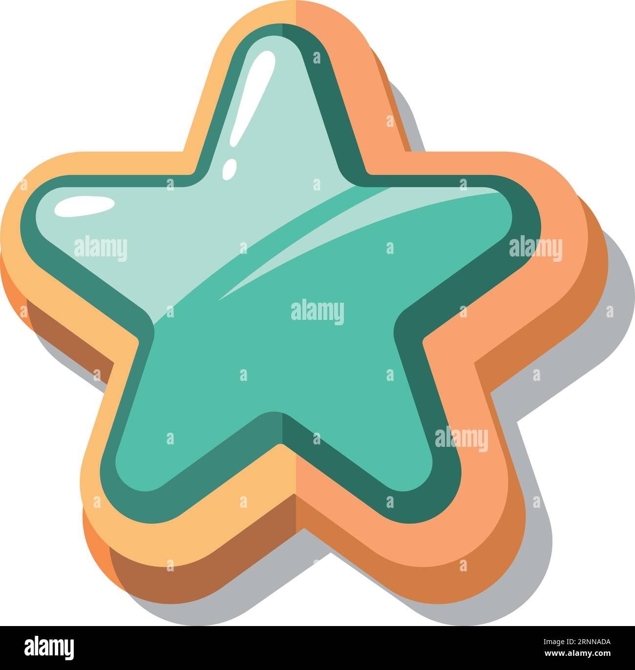 Star shape button. Cartoon game ui element Stock Vector Image & Art - Alamy