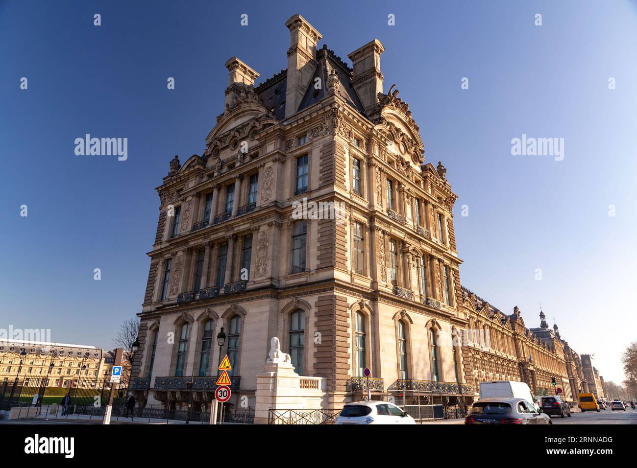 Paris, France - JAN 24, 2022: The glass pyramid of Louvre Museum, the ...