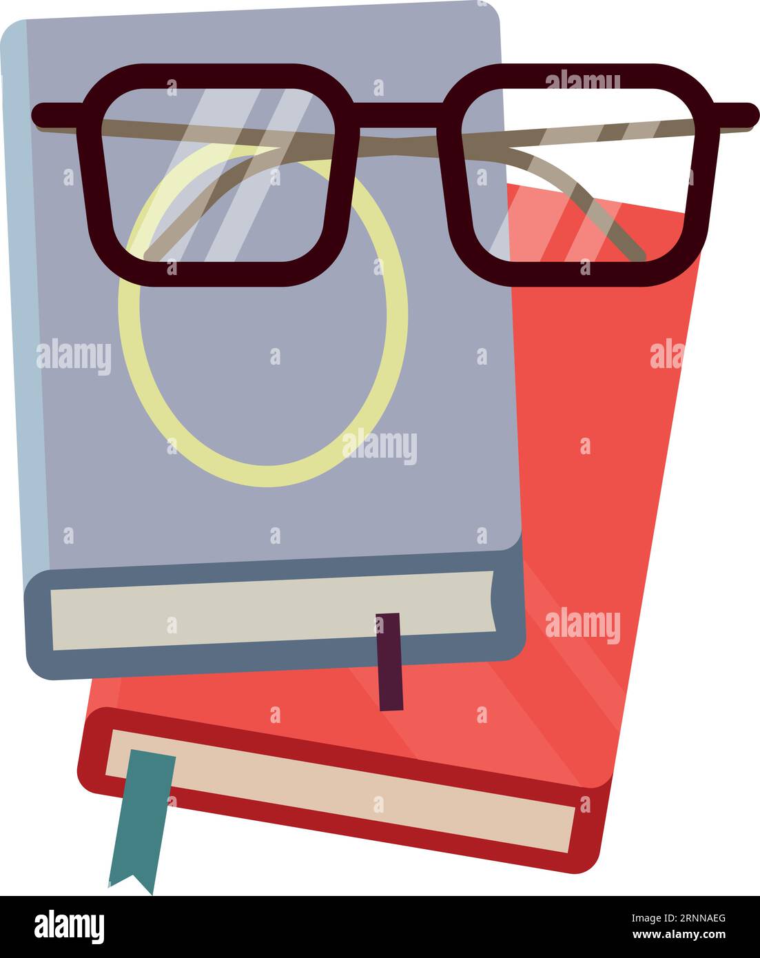 Reading flat icon. Book stack and glasses. Study symbol Stock Vector ...