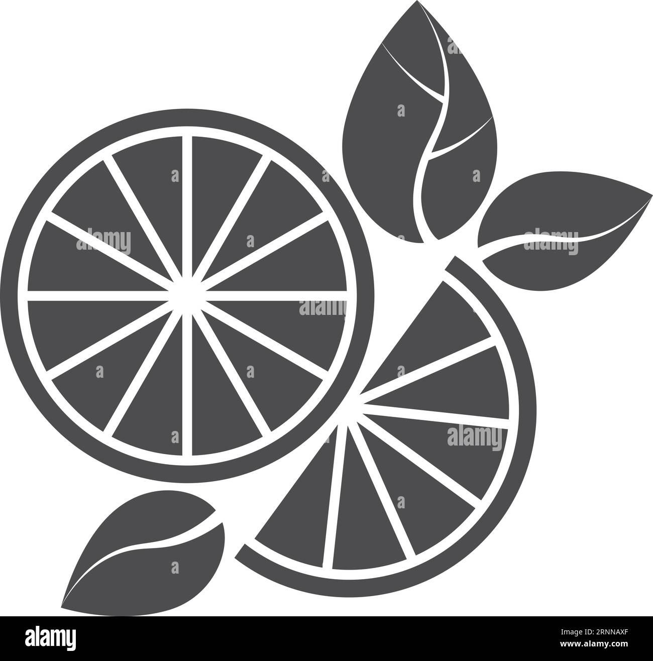 Lemon slice black icon. Citrus fruit symbol Stock Vector Image & Art ...