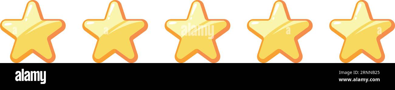Five golden star. Cartoon rating chart element Stock Vector Image & Art ...