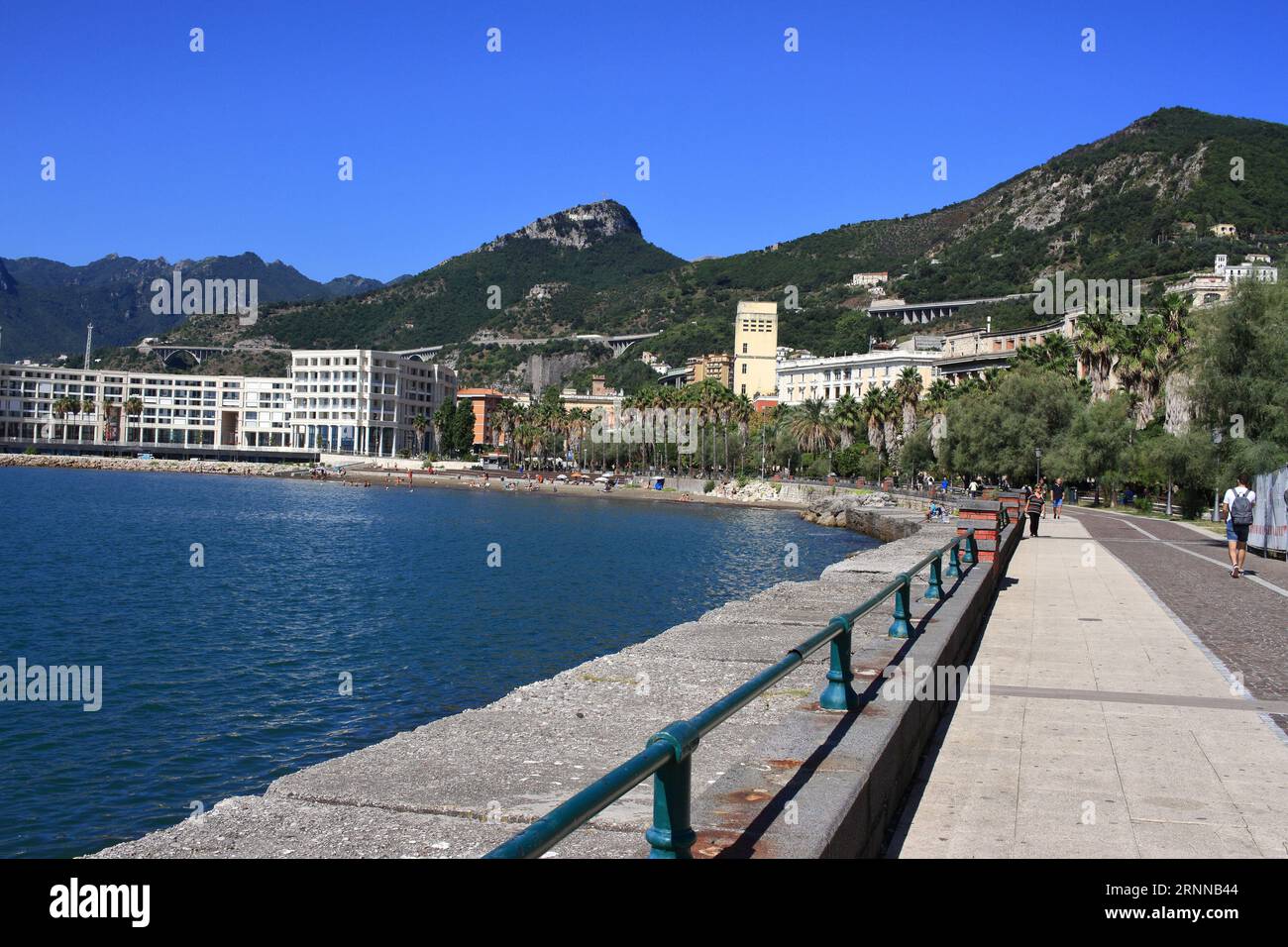 The promenade of the city of Salerno in the morning of the first day of ...