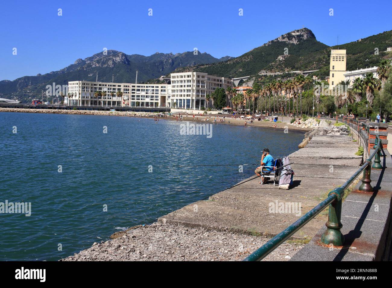 The promenade of the city of Salerno in the morning of the first day of ...