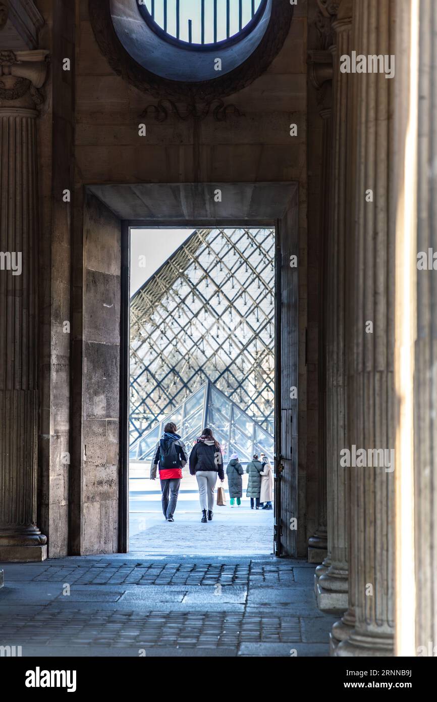 Paris, France - January 20, 2022: General street view from Paris, the ...
