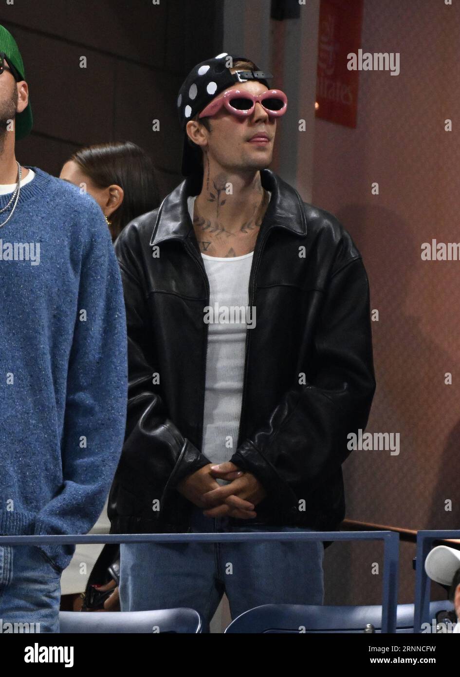 Flushing NY, USA. 01st Sep, 2023. **NO NY NEWSPAPERS** Hailey Bieber and Justin Bieber are seen ...