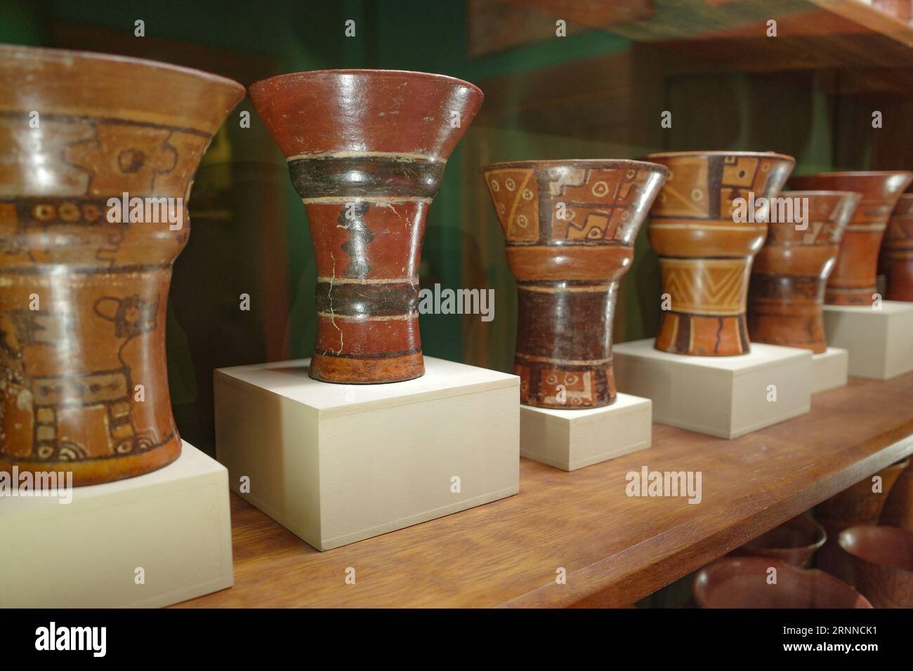 Cusco, Peru - Dec 4, 2022: Ancient Inca Qero vases on display at the ...