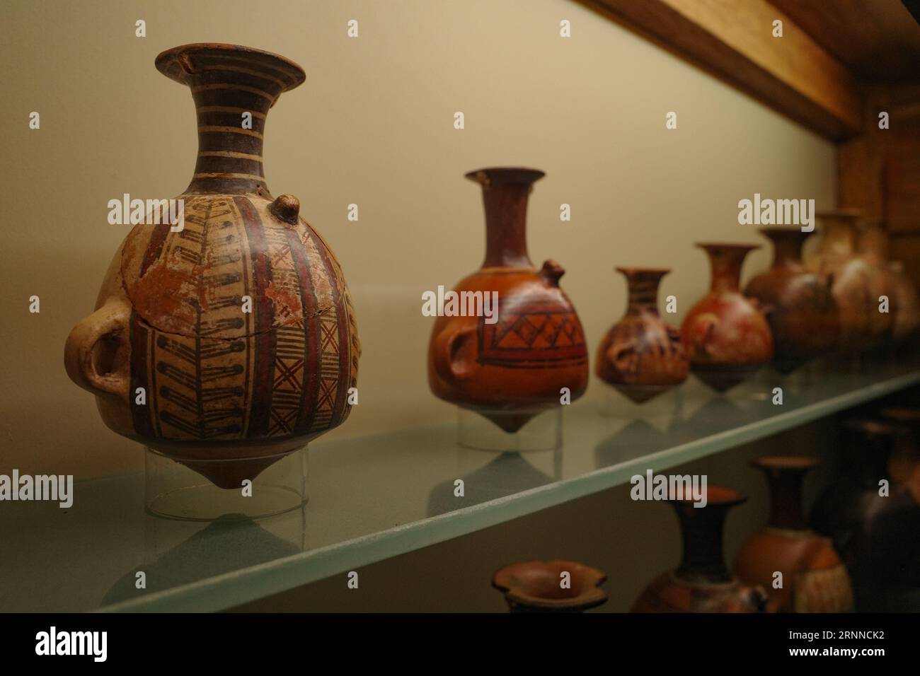Cusco, Peru - Dec 4, 2022: Ancient Inca Qero vases on display at the ...