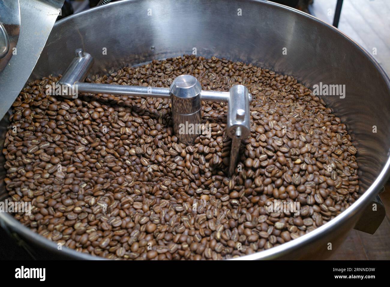 Cusco, Peru - 3 Dec, 2022: Fresh coffee beans roasted in the Sacred ...
