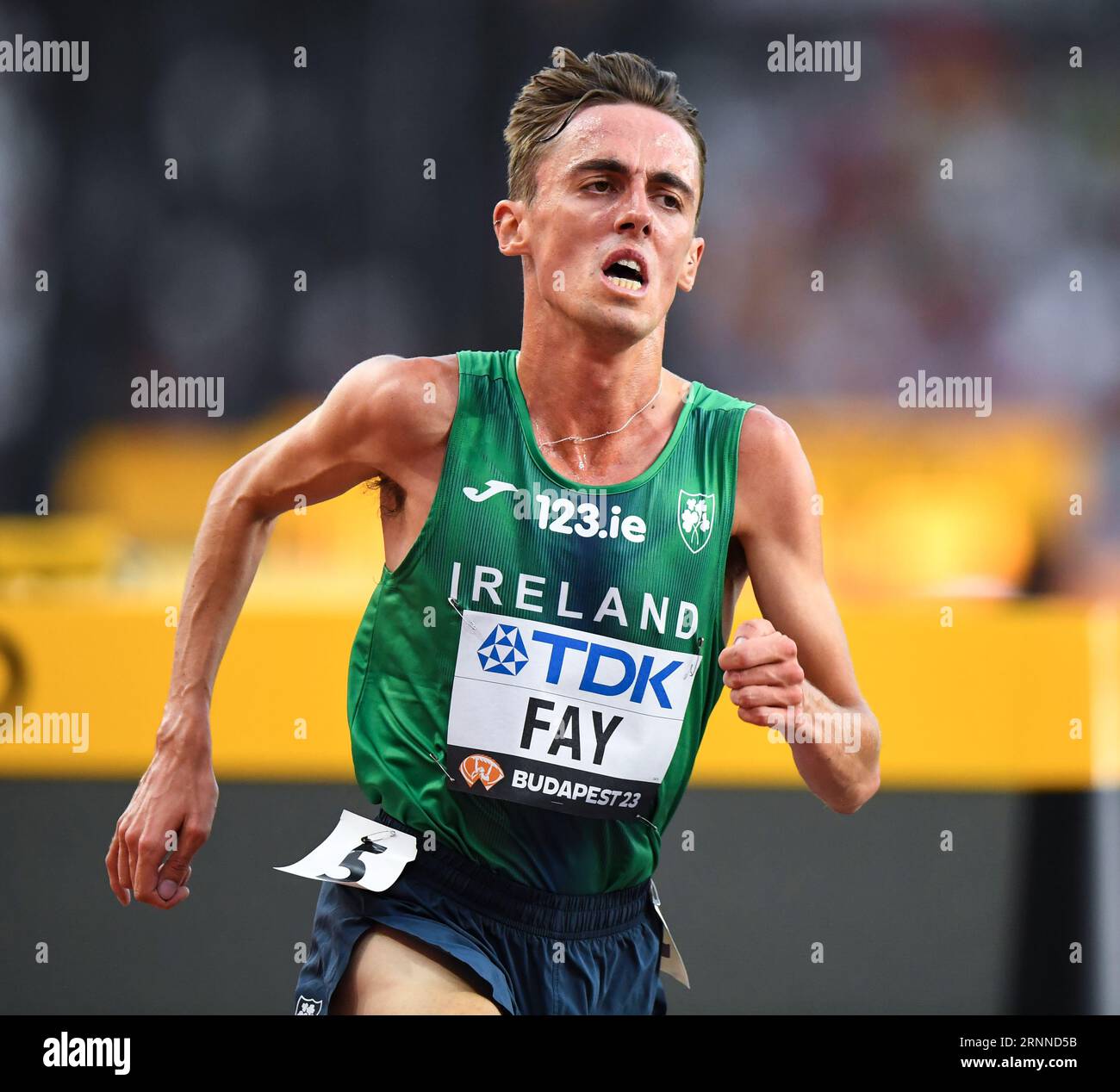 Brian Fay of Ireland competing in the men’s 5000m a race on day 6 of ...