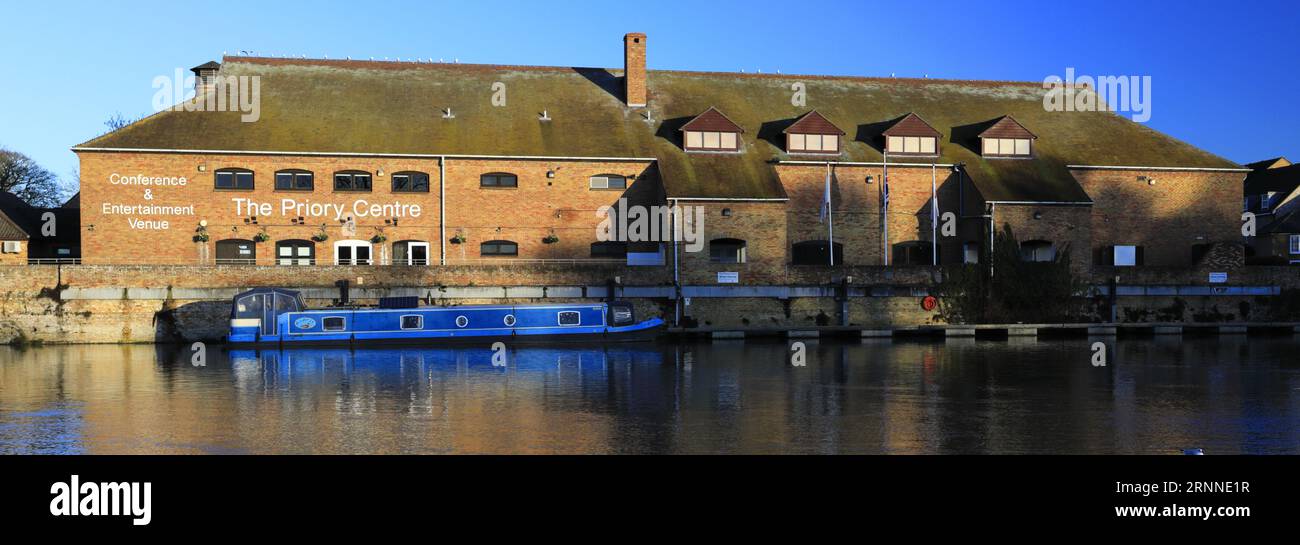 The Priory centre, river great Ouse; St Neots town, Cambridgeshire ...