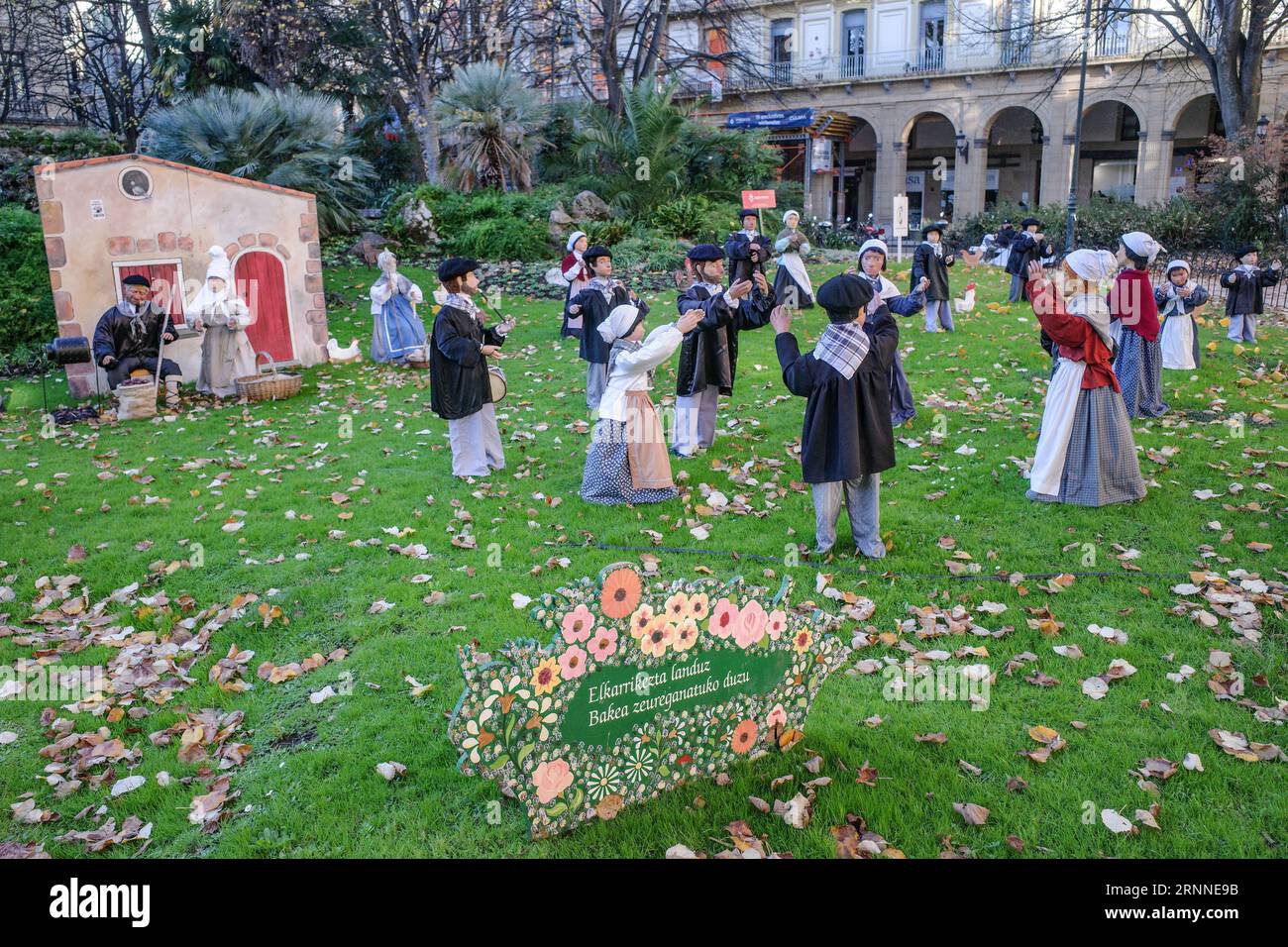 San Sebastian, Spain - Dec 12, 2022: Statues depicting traditional ...