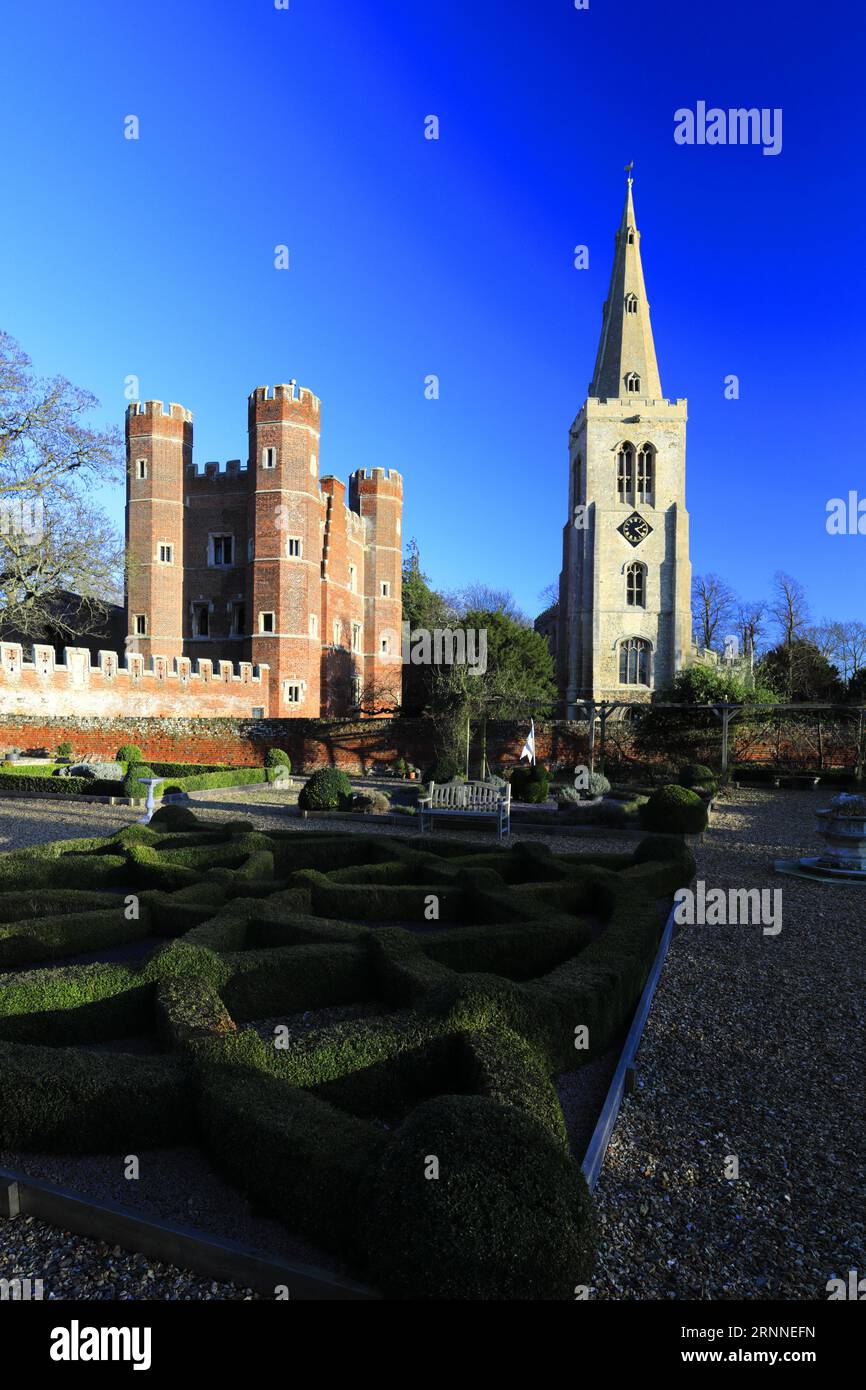 St Marys church and Buckden Towers, Buckden village, Cambridgeshire ...