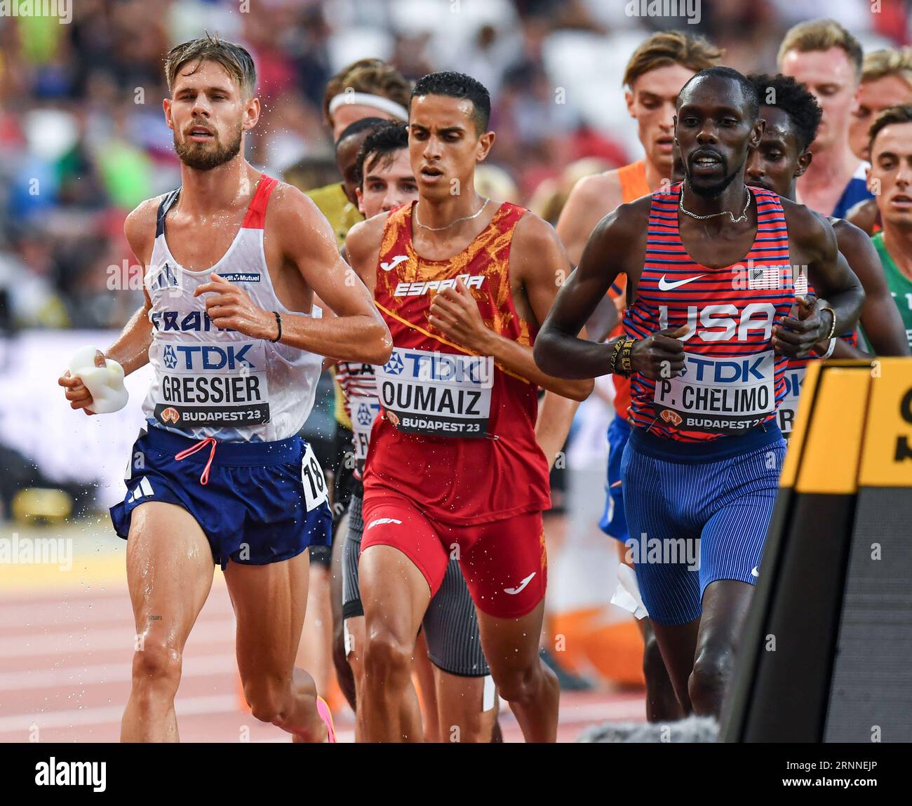 Jimmy Gressier of France competing in the men’s 5000m A race on day 6 ...