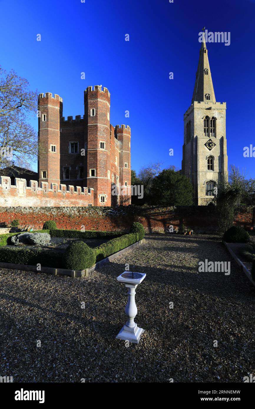 St Marys church and Buckden Towers, Buckden village, Cambridgeshire ...