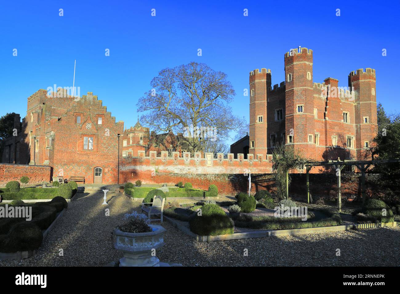 St Marys church and Buckden Towers, Buckden village, Cambridgeshire ...