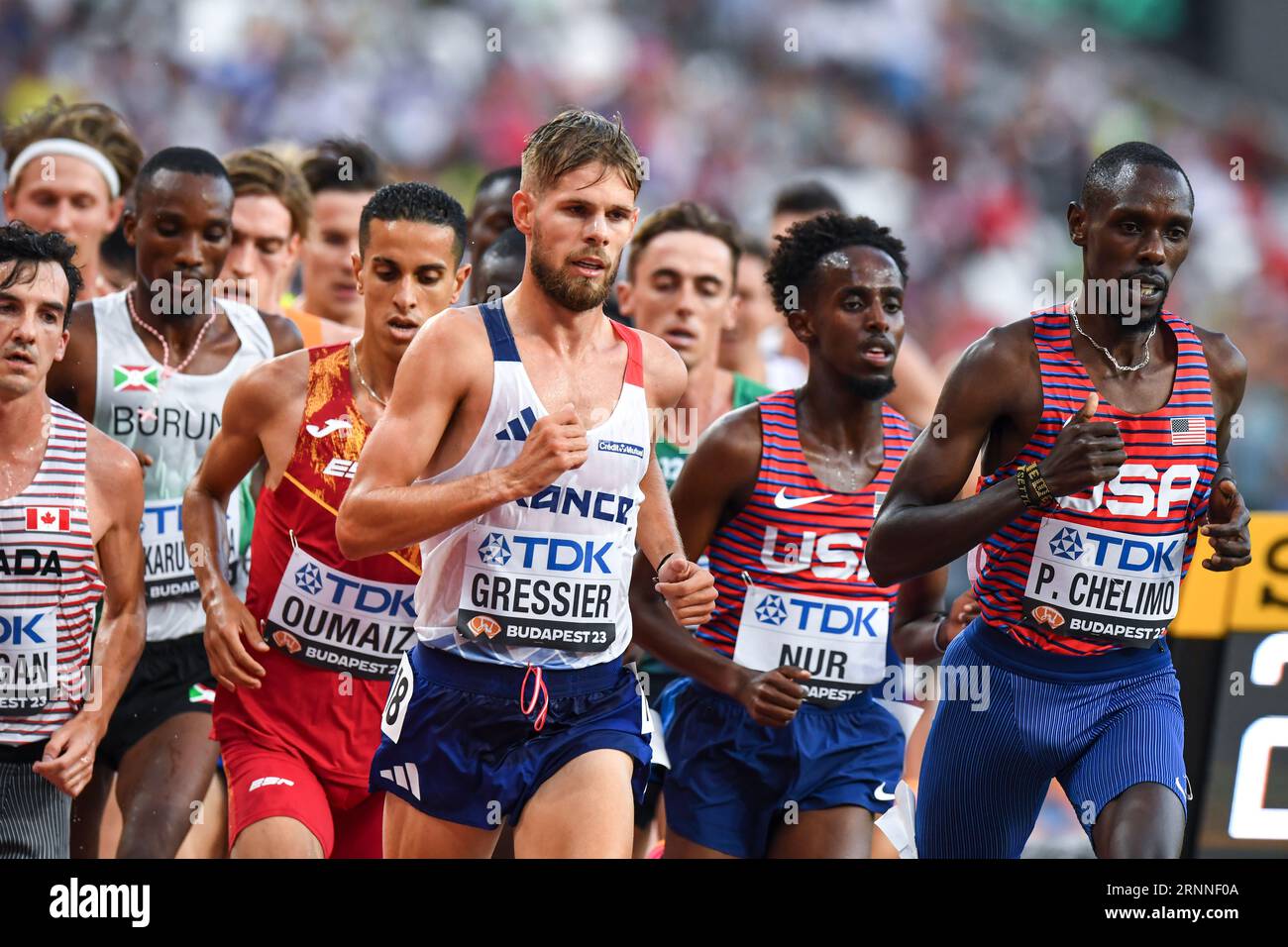 Jimmy Gressier of France competing in the men’s 5000m A race on day 6 ...