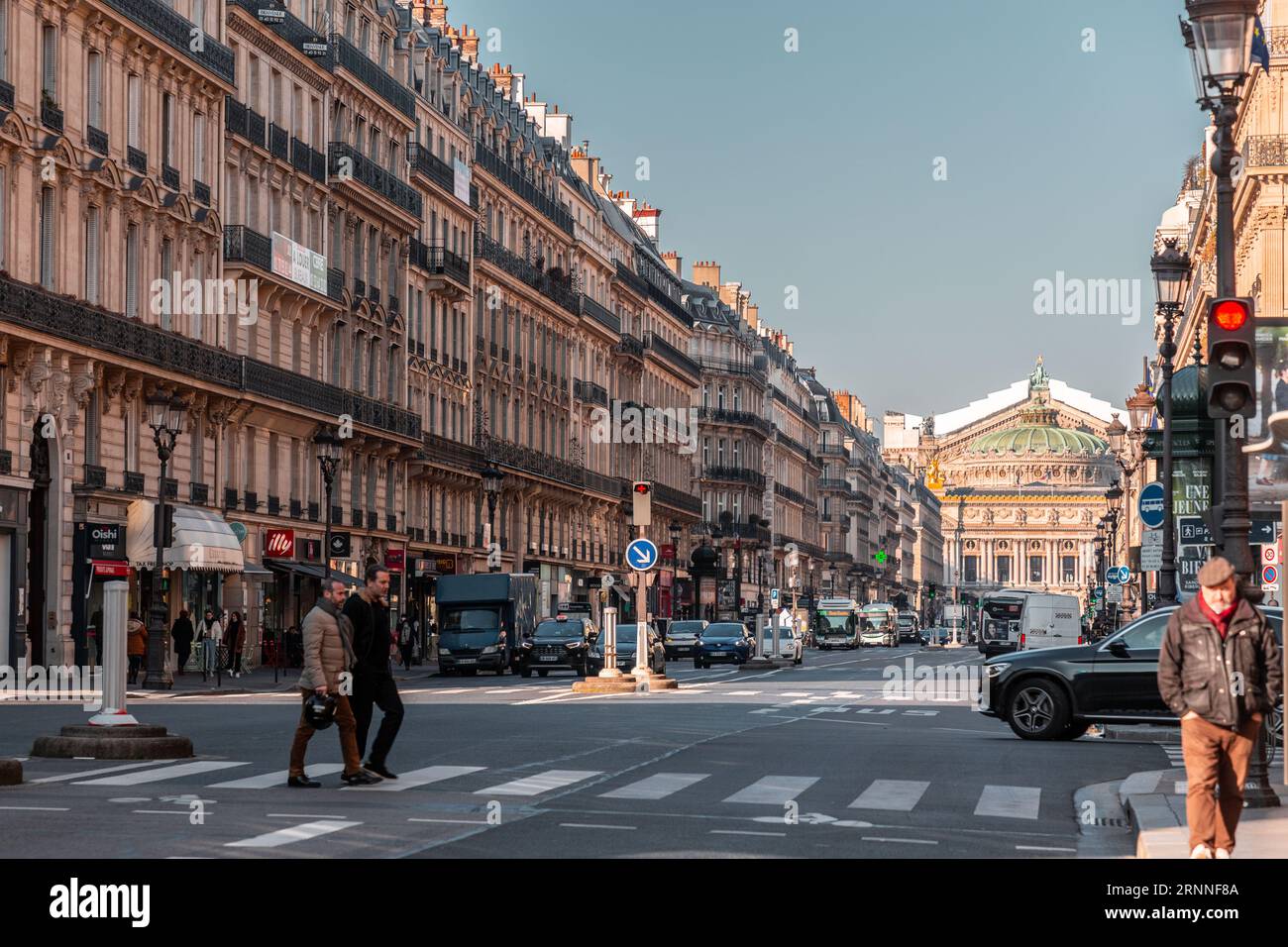 Paris, France - January 23, 2022: Front view of the famous Garnier ...
