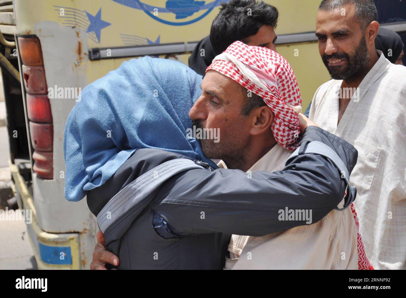 (170711) -- HOMS (SYRIA), July 11, 2017 -- People reunite as they ...