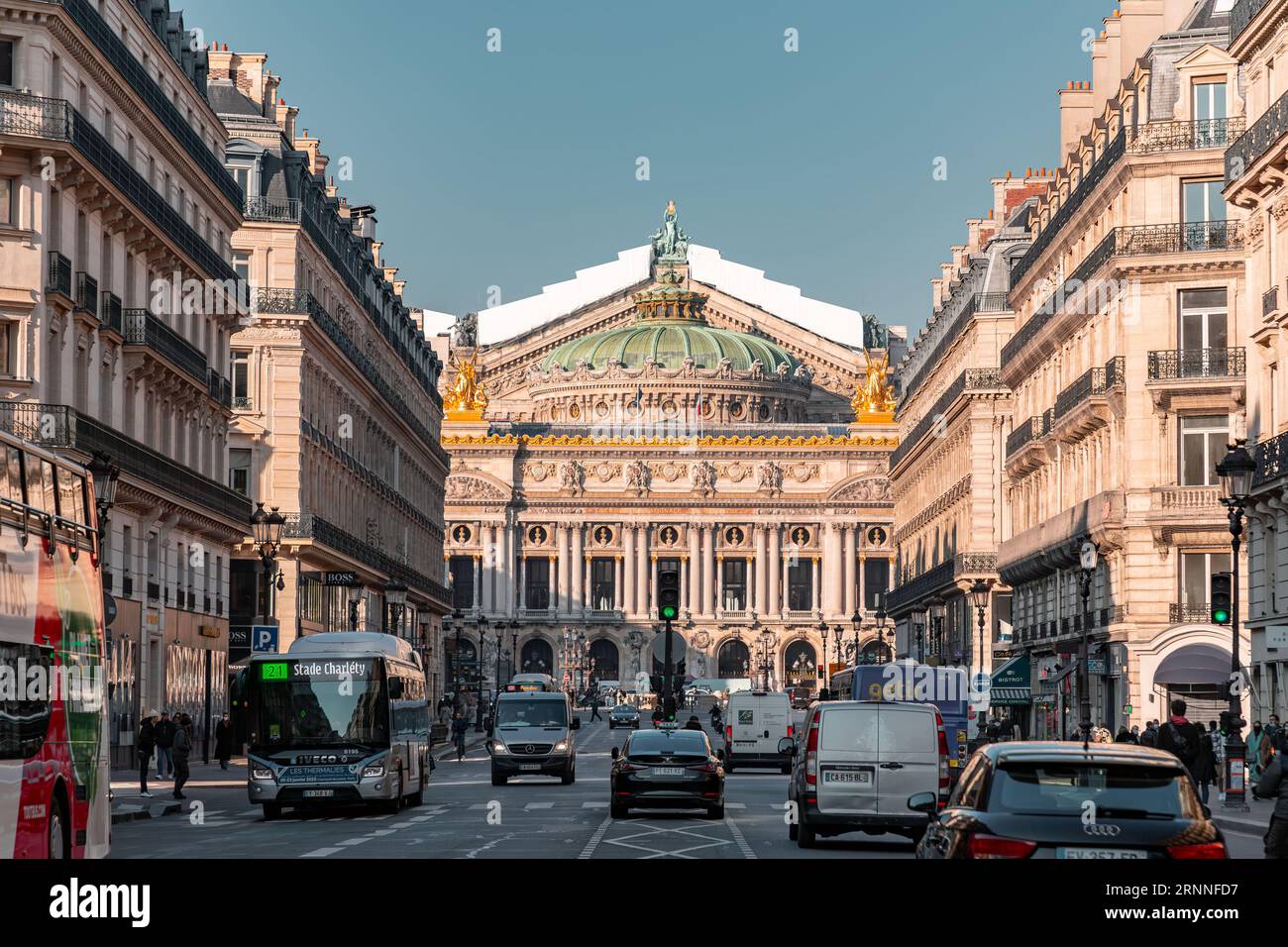 Paris, France - January 23, 2022: Front view of the famous Garnier ...