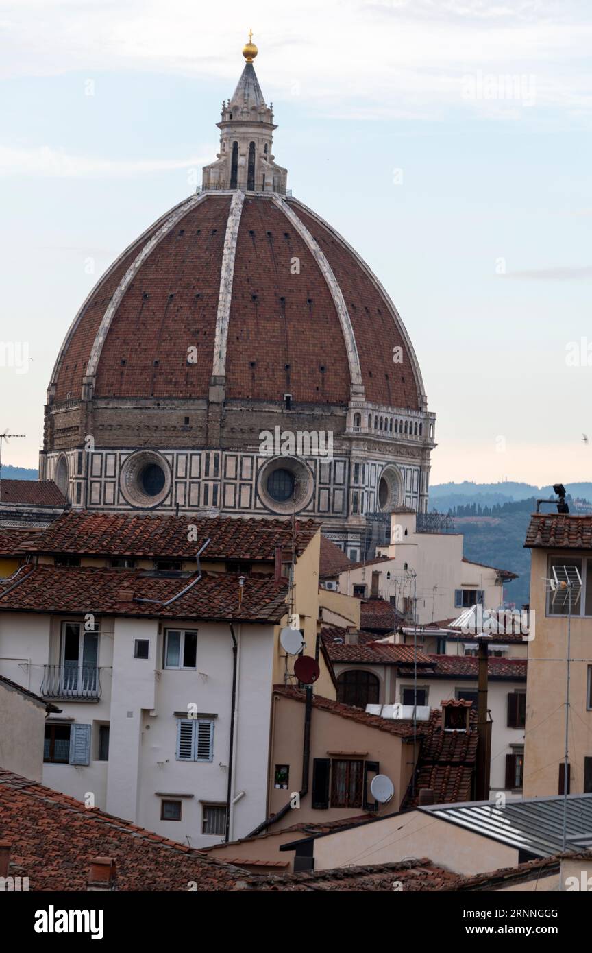 Over the rooftops is the dome of Santa Maria del Fiore, (Florence ...