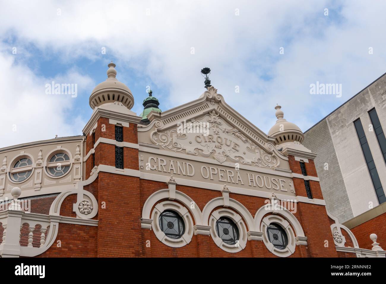 Facade of the Grand Opera House in the city of Belfast, northern ...