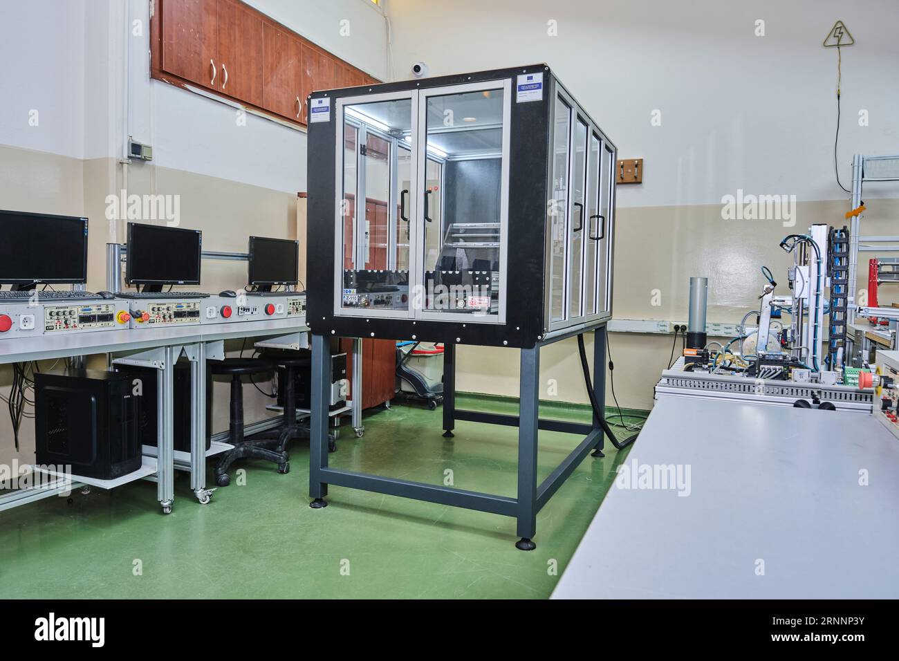 Big 3d printing machine in a workshop. 3D printing machine on a stand ...