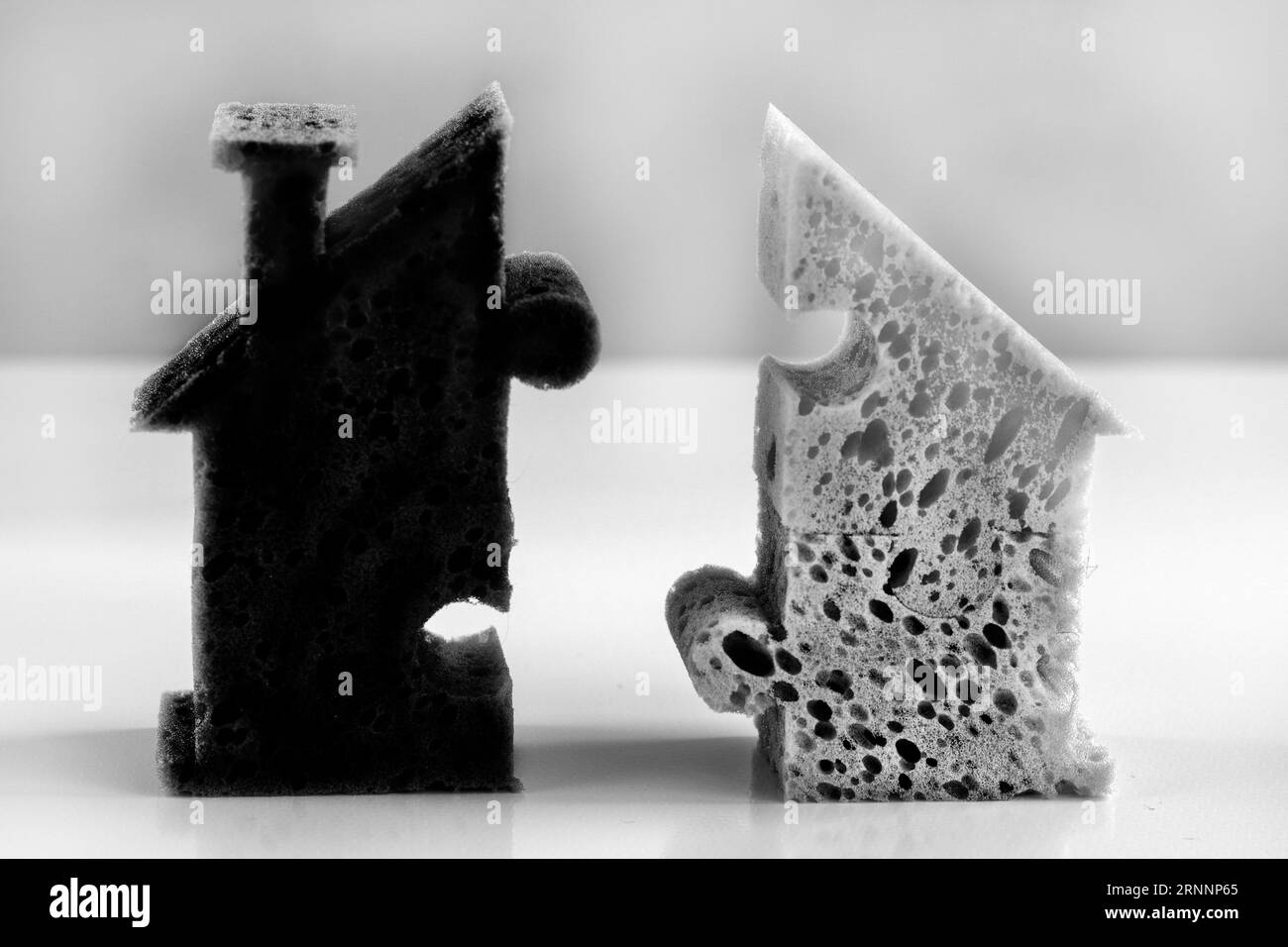 Two parts, components of the house. Two halves of housing. The symbol ...
