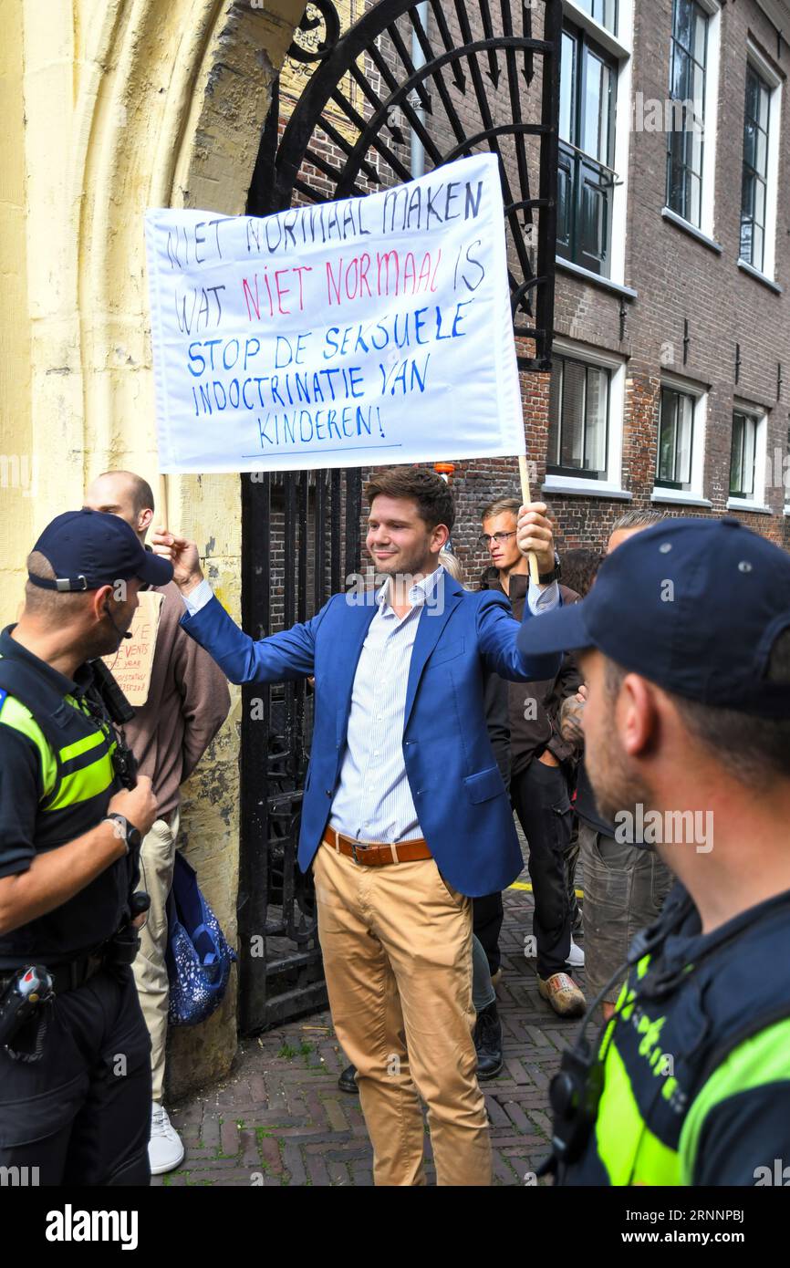 Leiden,The Netherlands,2 September 2023. Protest against a family ...