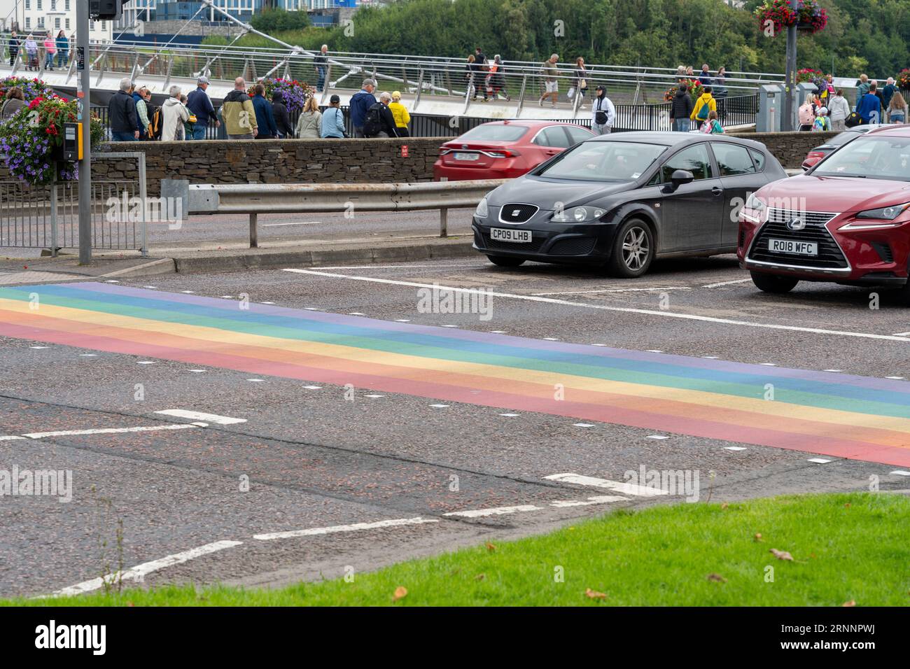 Rainbow pedestrian crossing hi-res stock photography and images - Alamy