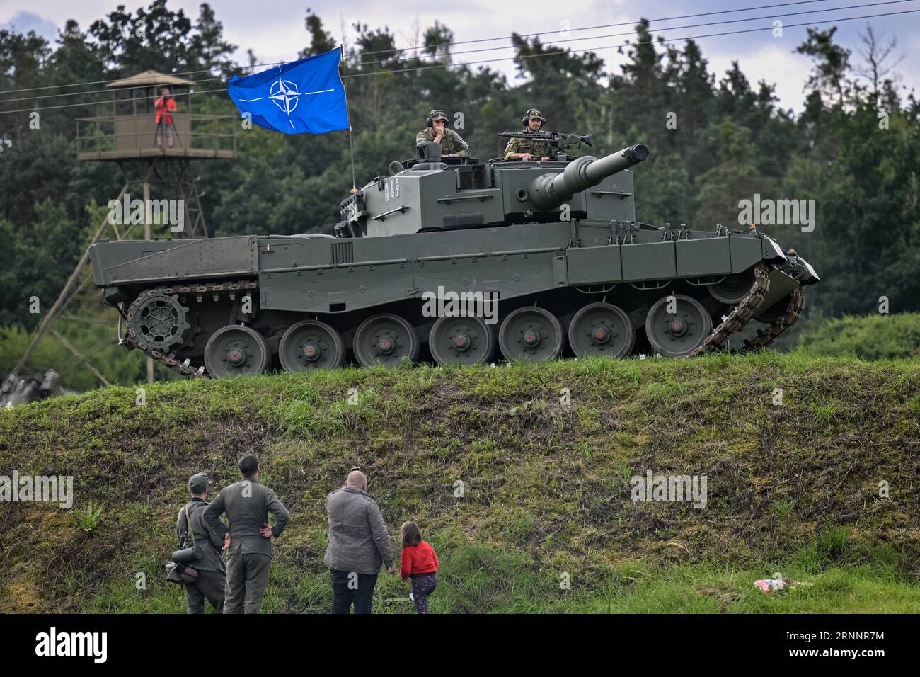 Lesany, Czech Republic. 02nd Sep, 2023. Tank Leopard 2A4 with NATO flag ...