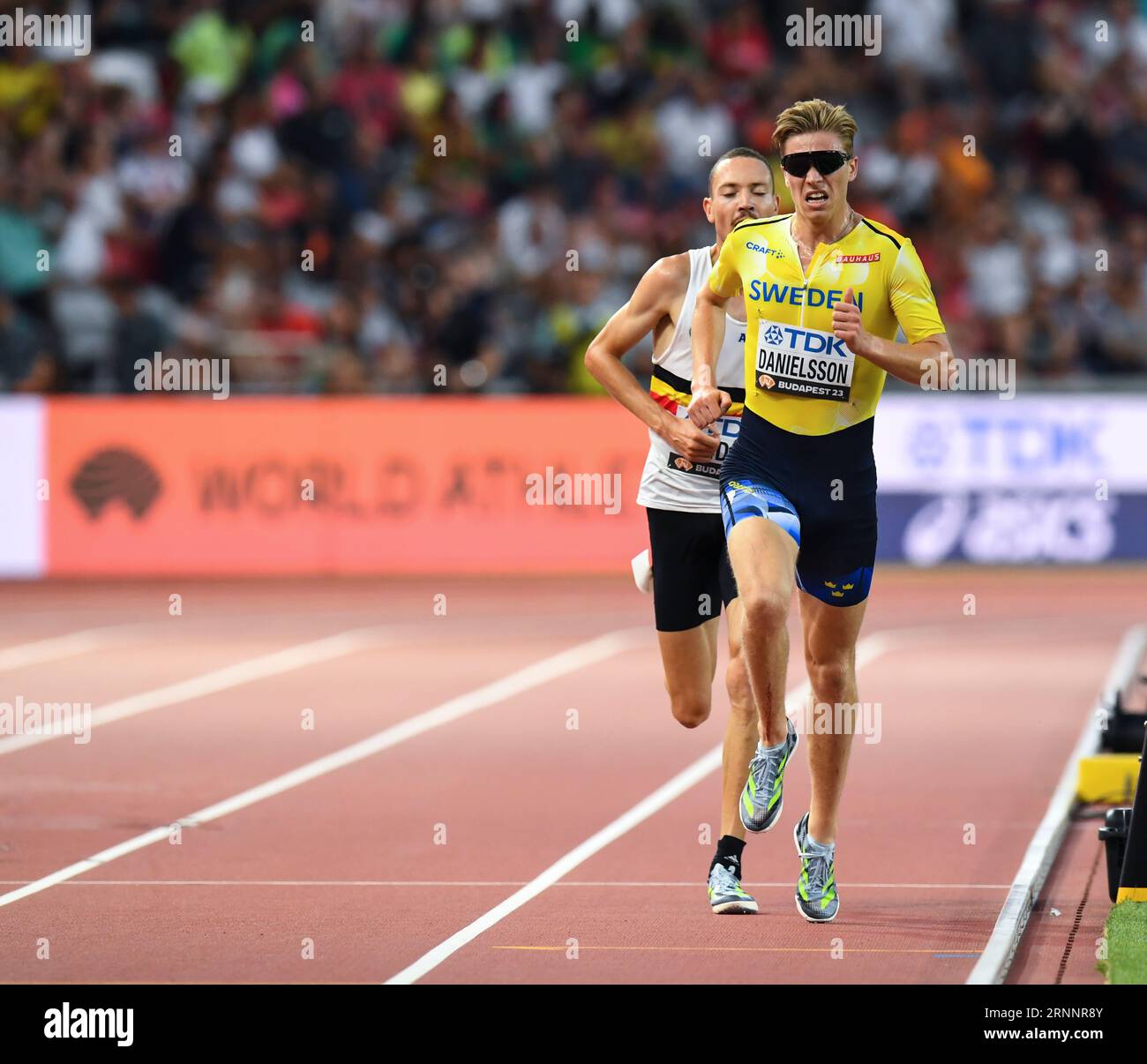 Emil Danielsson of Sweden competing in the men’s 5000m B race on day 6 ...
