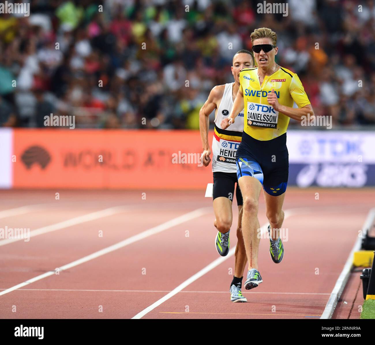 Emil Danielsson of Sweden competing in the men’s 5000m B race on day 6 ...