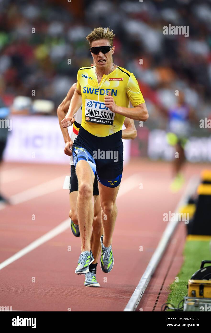 Emil Danielsson of Sweden competing in the men’s 5000m B race on day 6 ...
