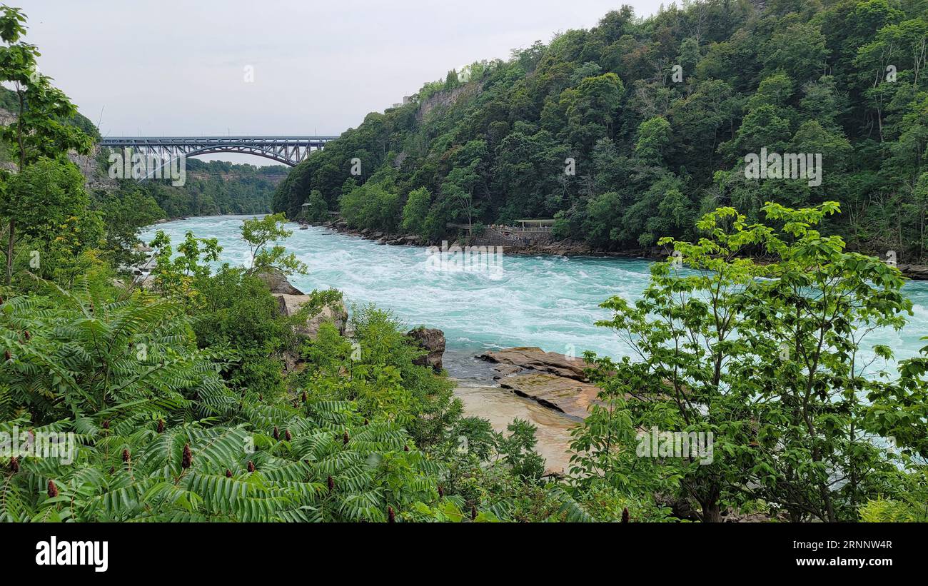 A scenic view of Niagara River in Whirlpool State Park, USA Stock Photo ...