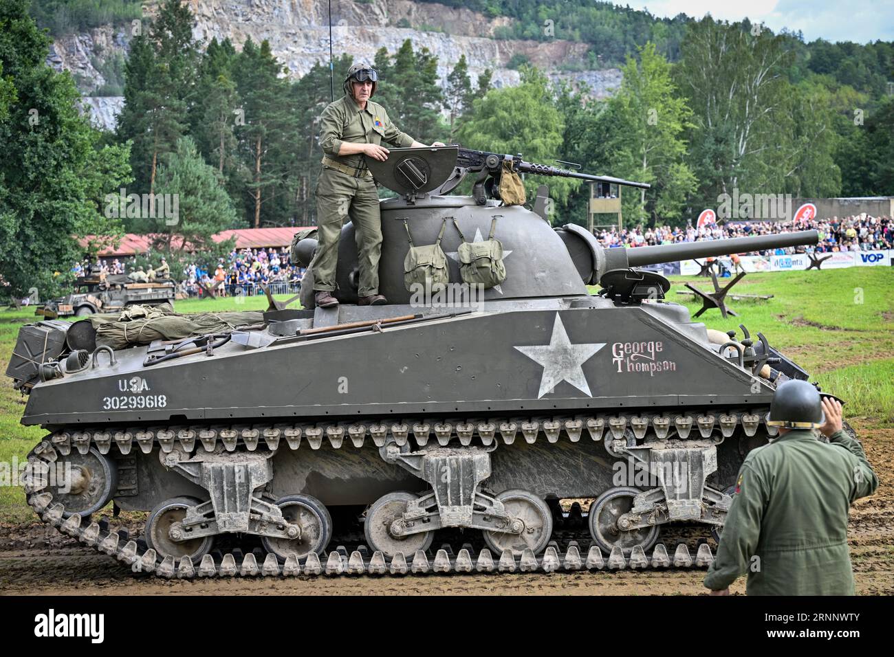 Lesany, Czech Republic. 02nd Sep, 2023. M4 Sherman tank is seen during ...