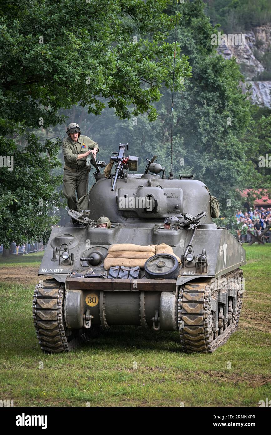 Lesany, Czech Republic. 02nd Sep, 2023. M4 Sherman tank is seen during ...