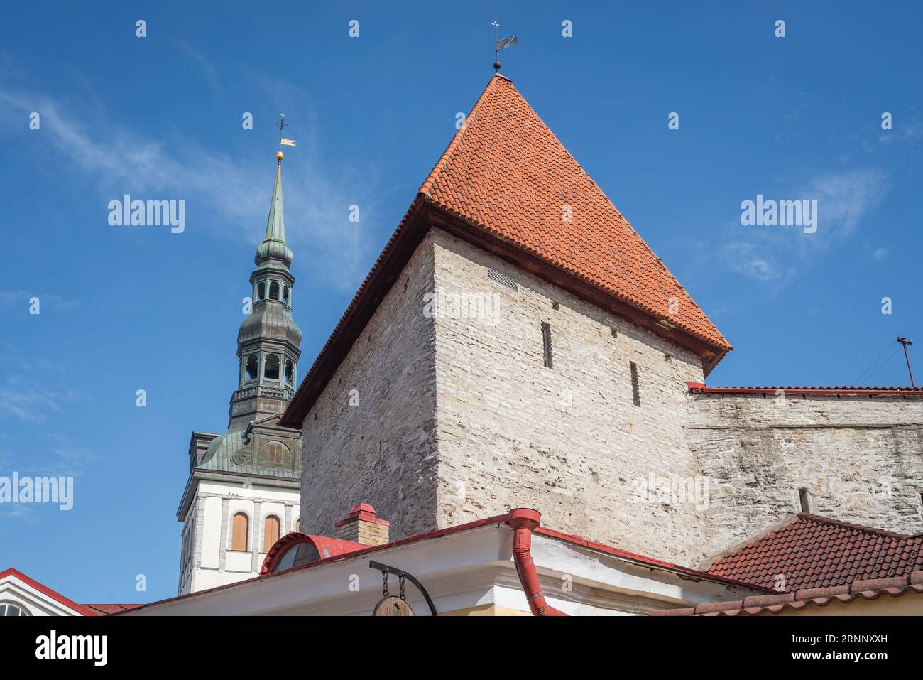 Short Leg Gate Tower and St. Nicholas Church Tower - Tallinn, Estonia ...