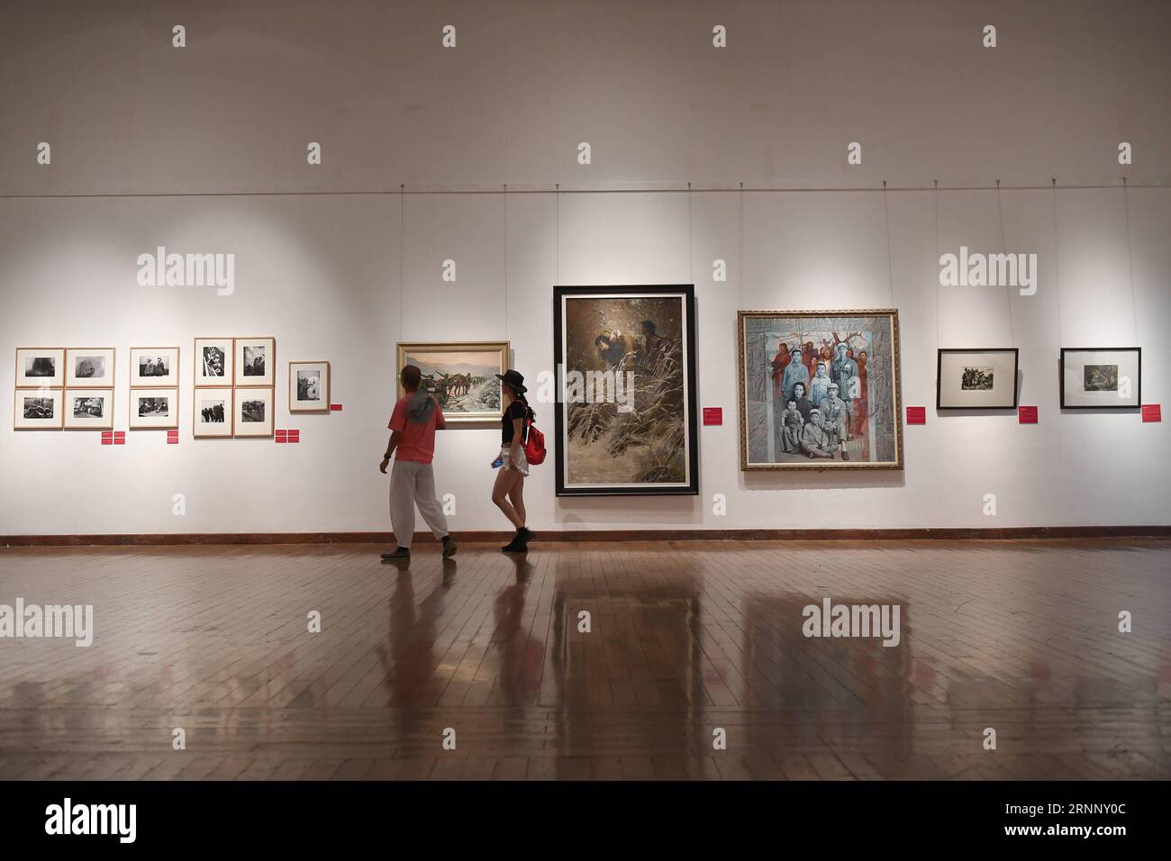 (170801) -- HANGZHOU, Aug. 1, 2017 -- People visit an exhibition at the ...