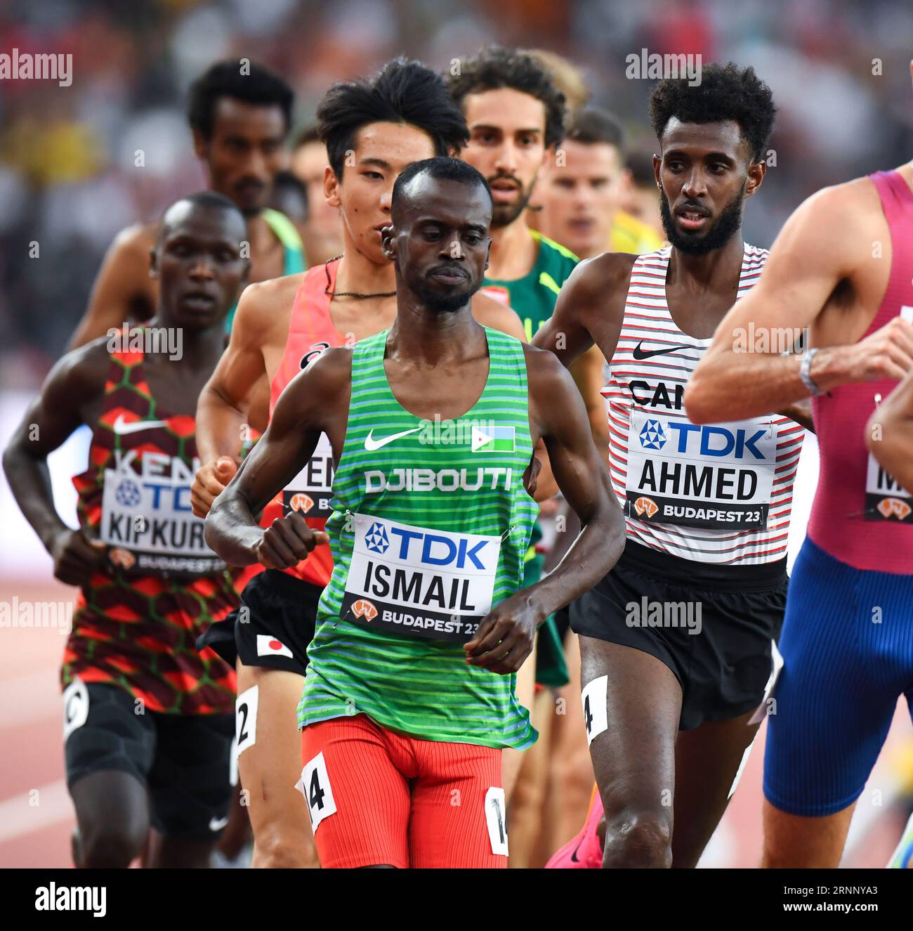 Mohamed Ismail of Djibouti competing in the men’s 5000m B race on day 6 of the World Athletics ...