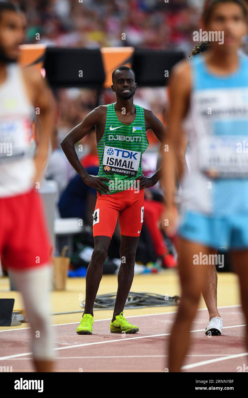 Mohamed Ismail of Djibouti competing in the men’s 5000m B race on day 6 ...
