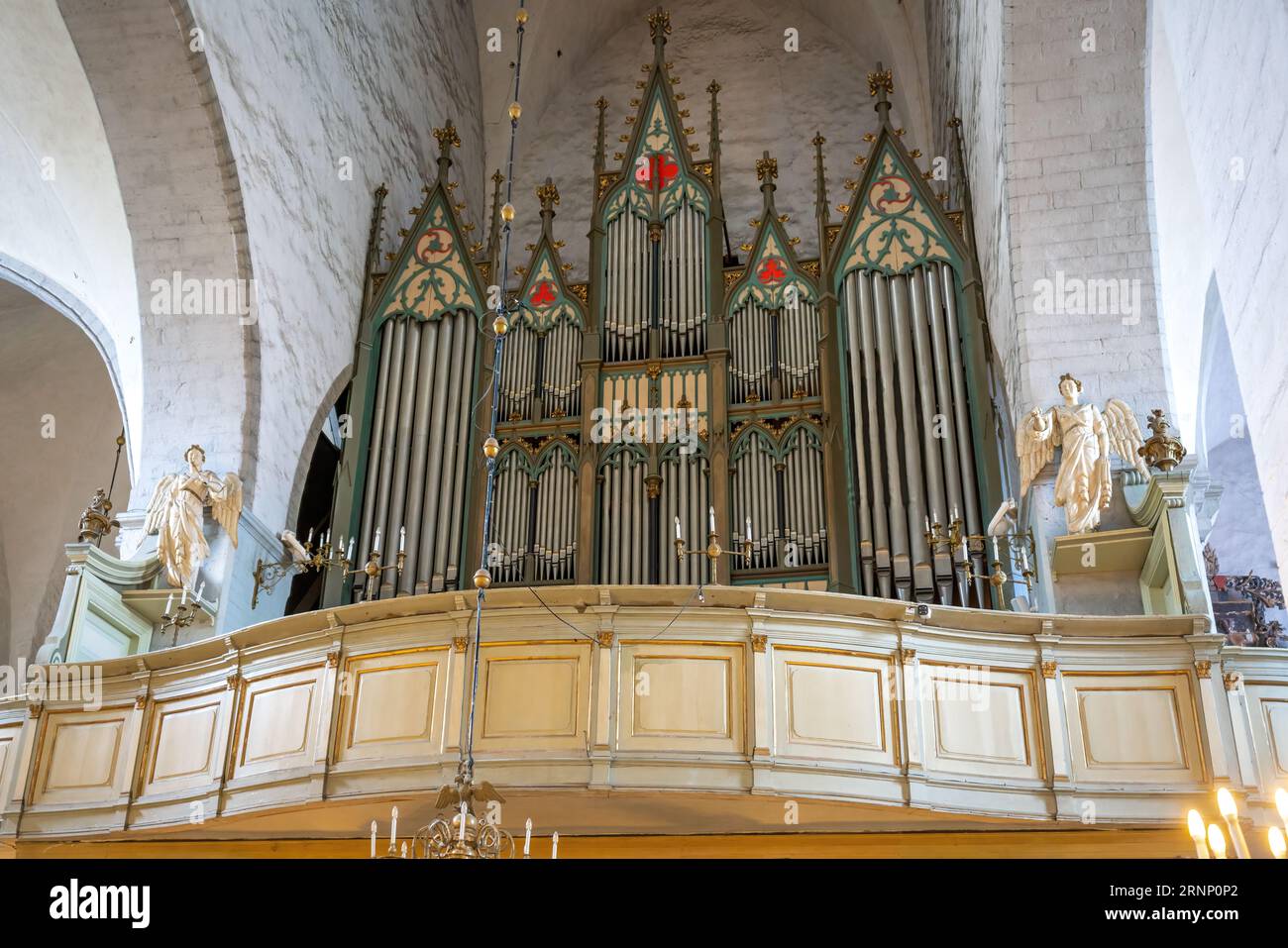 Pipe Organ at St. Mary Cathedral Interior - Tallinn, Estonia Stock ...