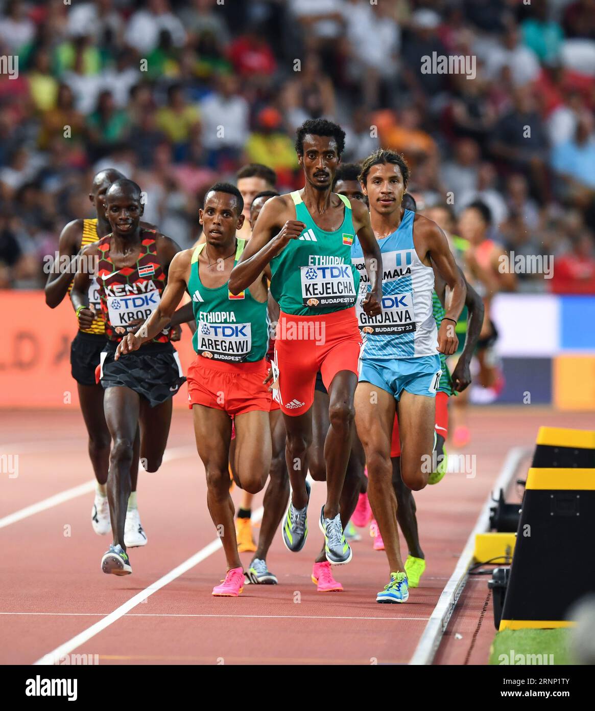 Yomif Kejelcha of Ethiopia competing in the men’s 5000m B race on day 6 ...
