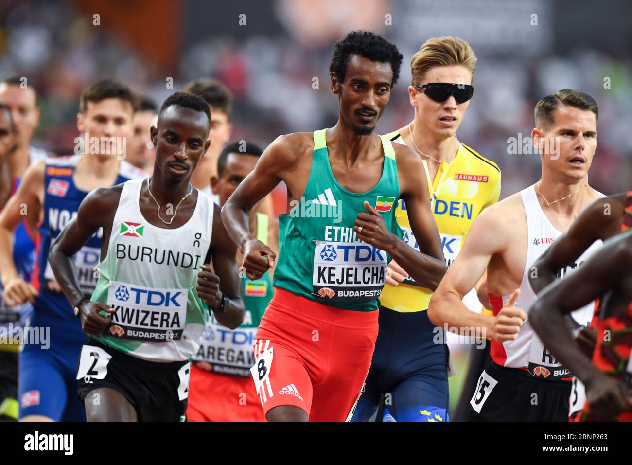 Yomif Kejelcha of Ethiopia competing in the men’s 5000m B race on day 6 ...