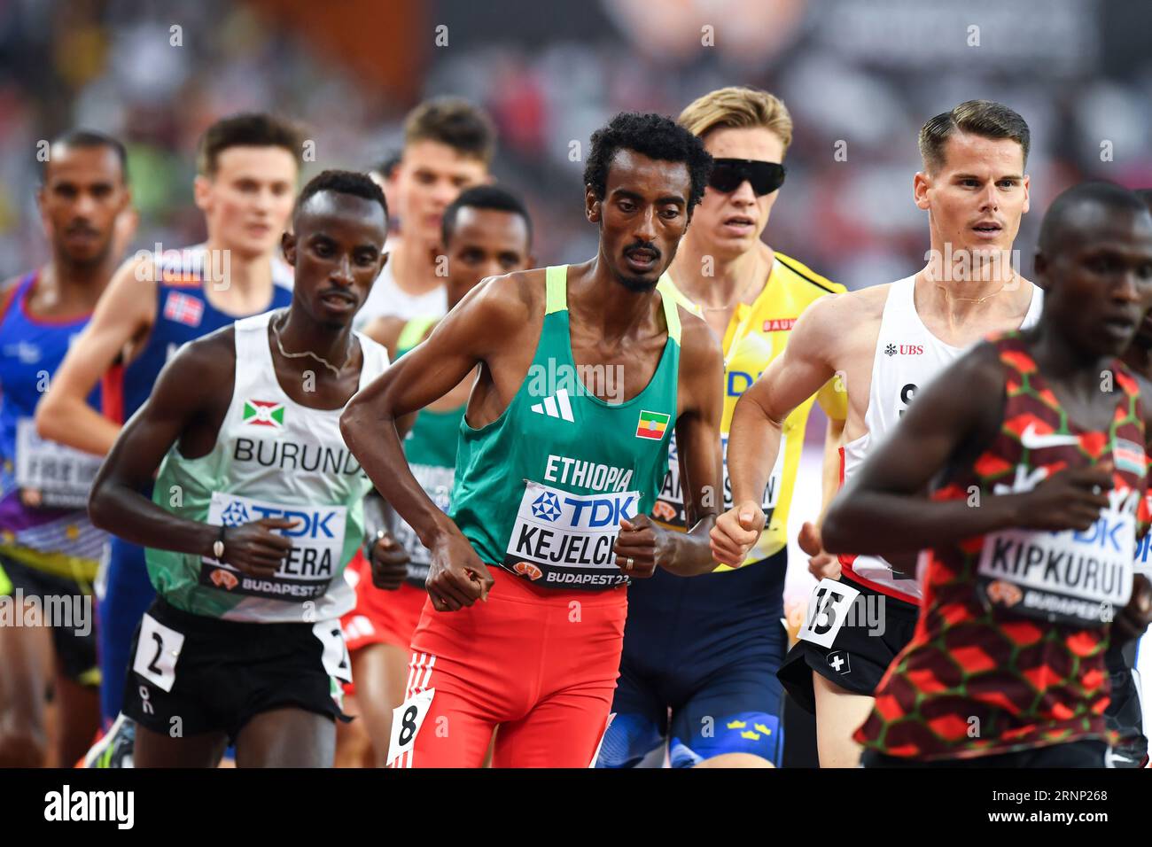 Yomif Kejelcha of Ethiopia competing in the men’s 5000m B race on day 6 ...