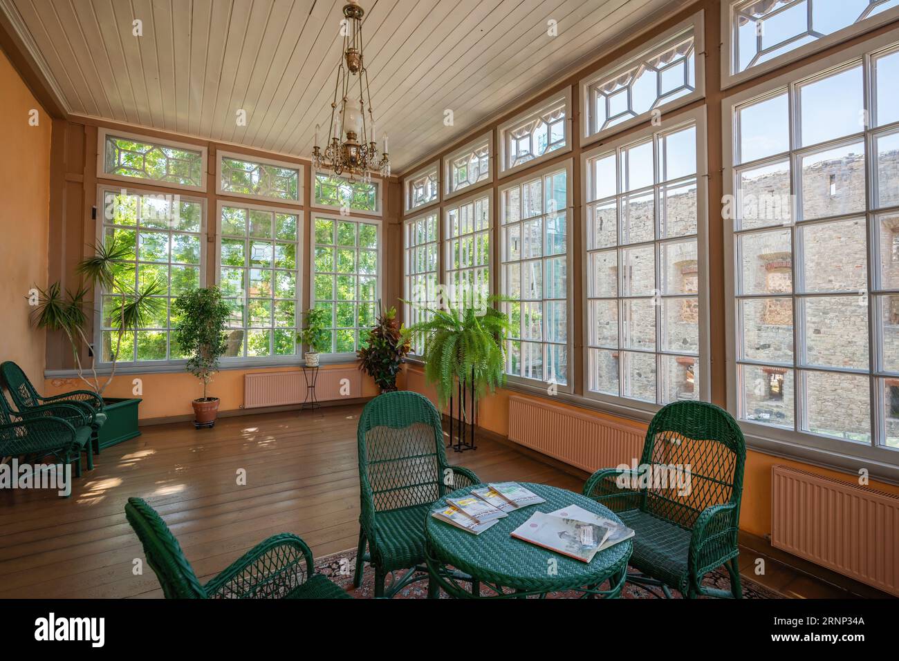 Veranda Lounge at Cesis New Castle Interior - Cesis, Latvia Stock Photo ...