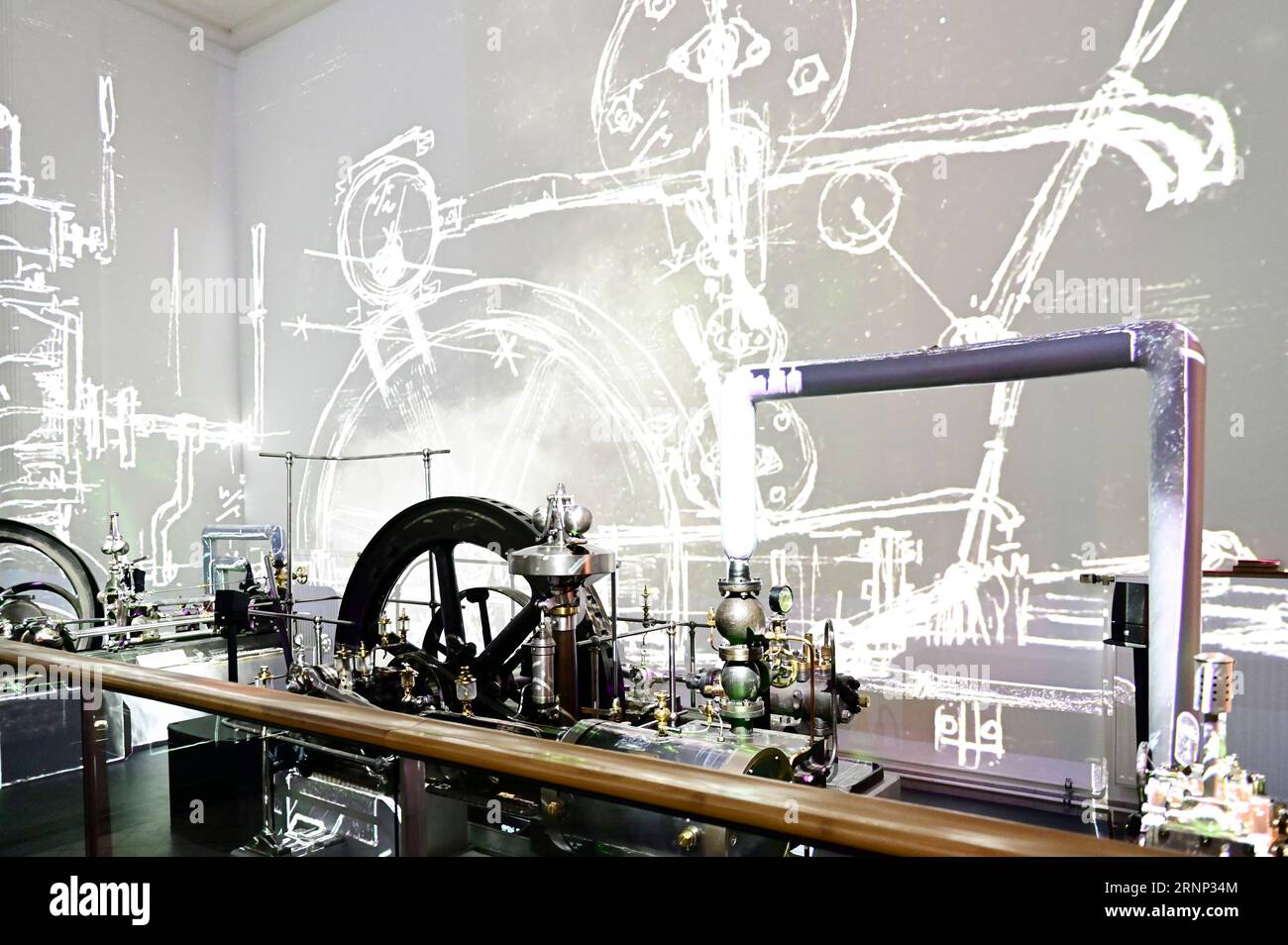 Vienna, Austria. The steam engine gallery in the Technical Museum in ...