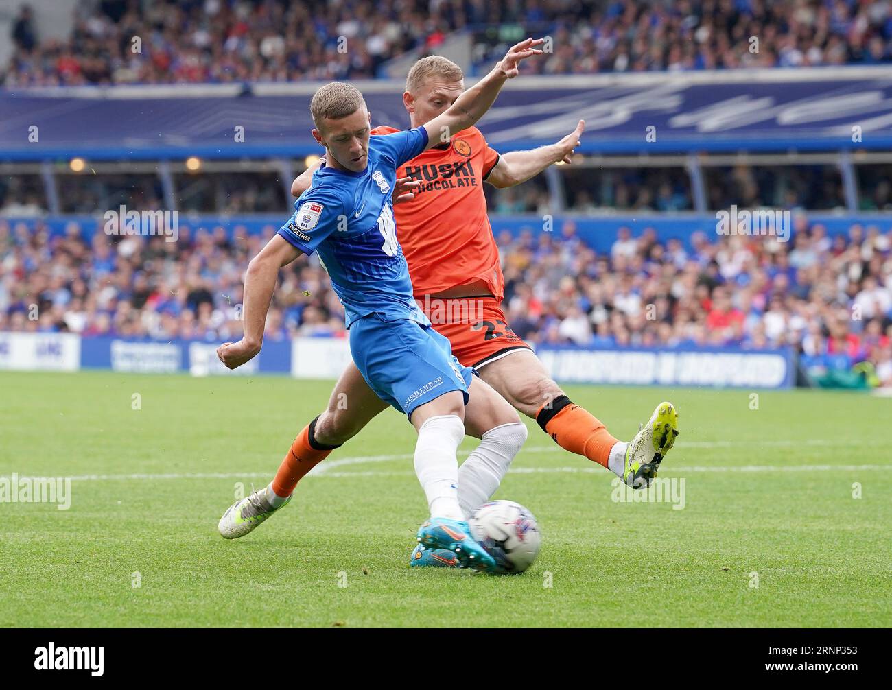 Birmingham City's Jay Stansfield scores their side's first goal of the ...