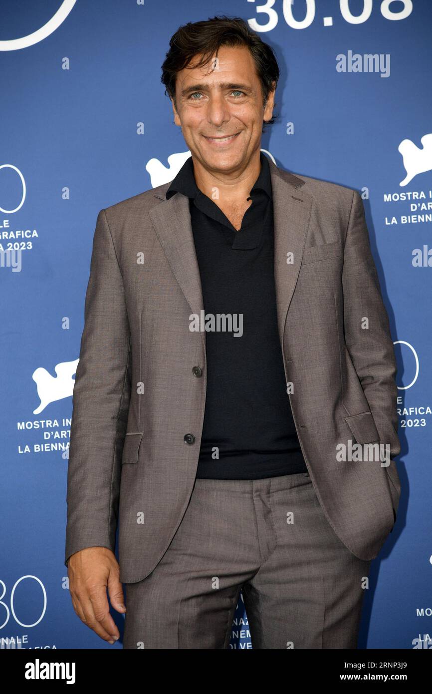 September 2, 2023, VENICE: Italian actor Adriano Giannini, poses at a photocall for 'Adagio ...