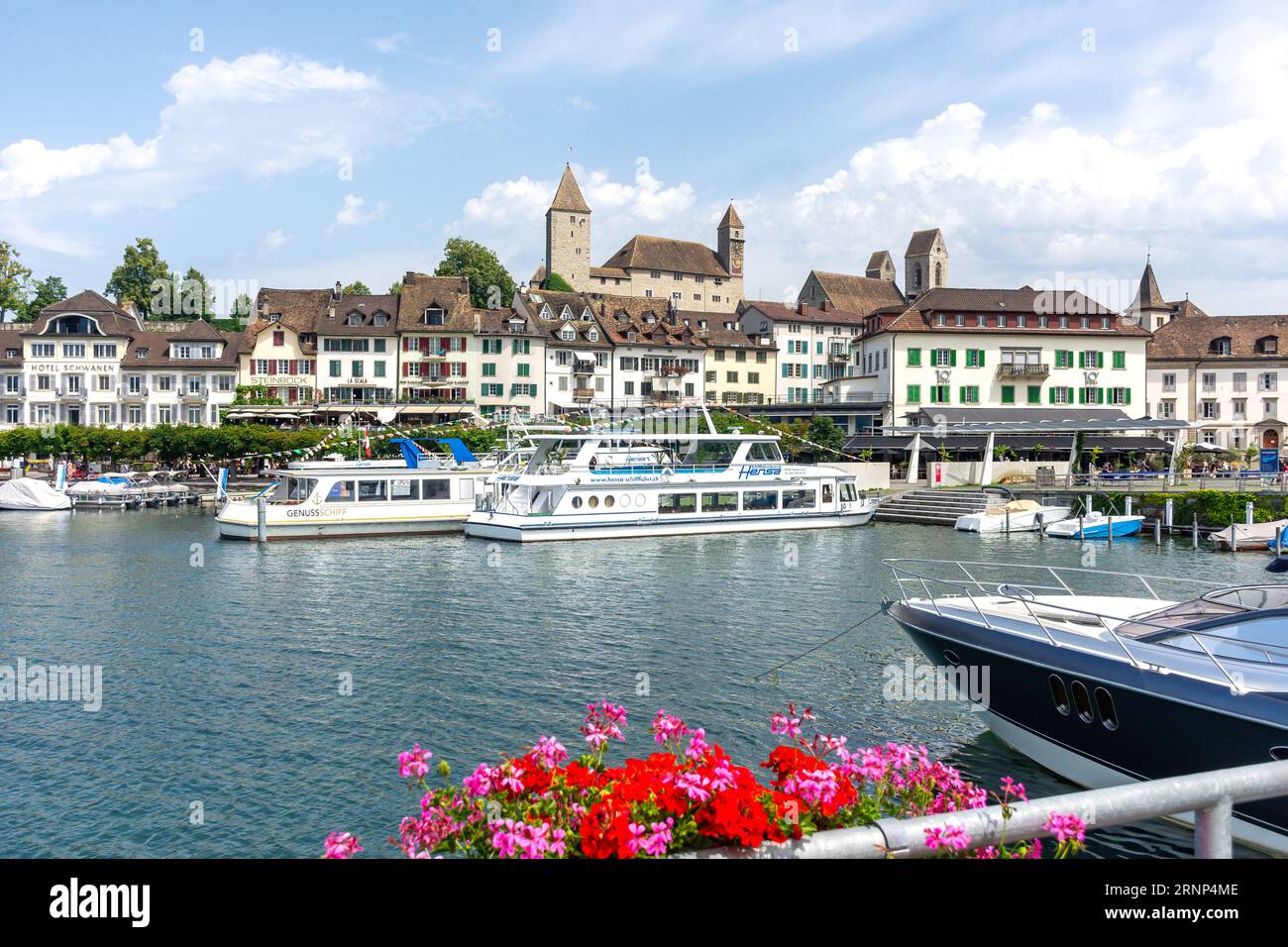 Schloss Rapperswil (Castle) and harbour, Rapperswil-Jona, Canton of St ...